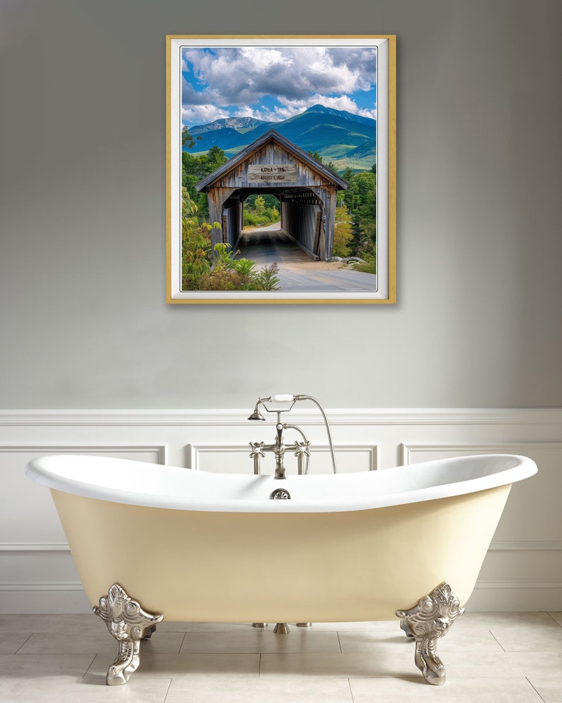 Personalized Wedding Gift New Hampshire Wedding Covered Bridge ...