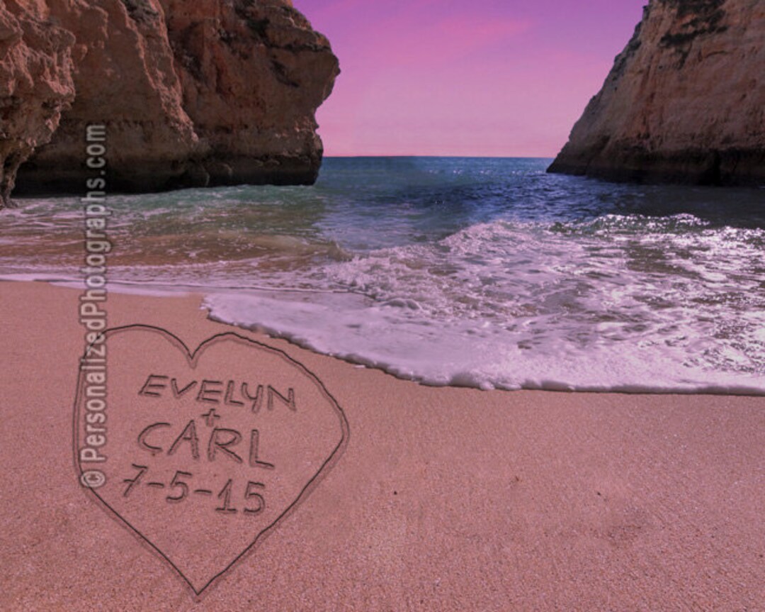 Names in the Sand - Personalized Photo - Romantic Beach Decor ...