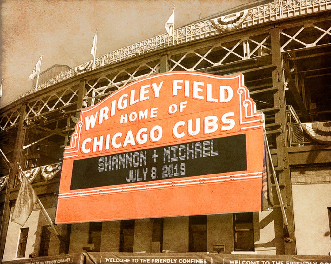 Personalized Wedding Gift, Wrigley Field Sign Chicago Cubs Anniversary ...