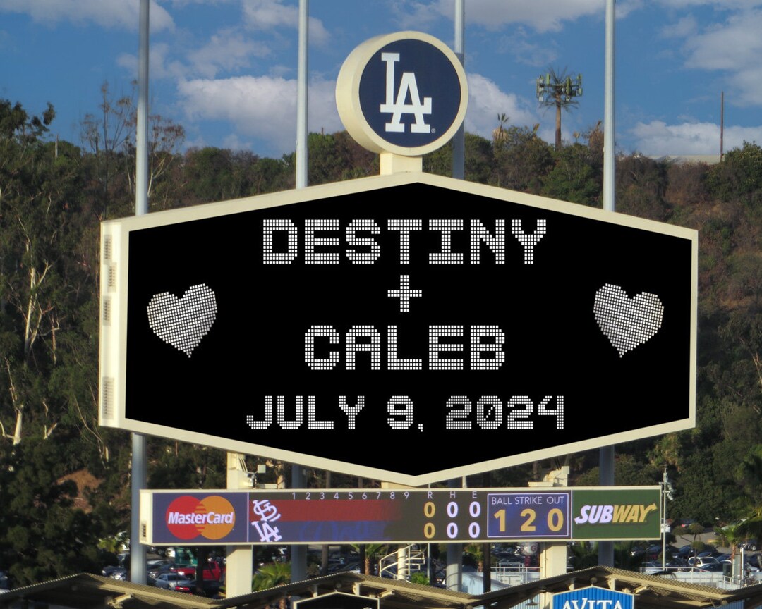 Personalized Wedding Gift, LA Dodgers, Valentines Gift, Dodger Stadium ...