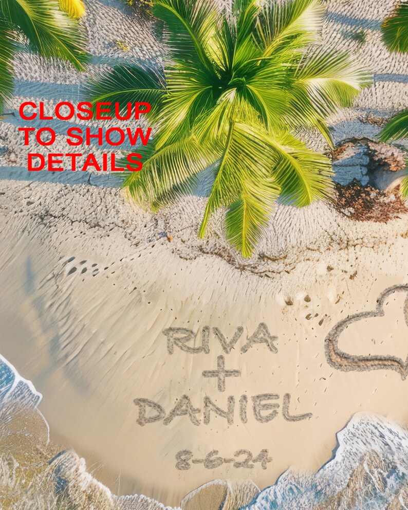 Personalized Wedding Gift Romantic Tropical Beach Decor Names in the ...