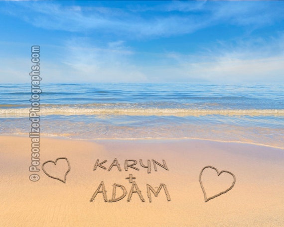 Names in the Sand Romantic Beach Decor Personalized Photo | Etsy