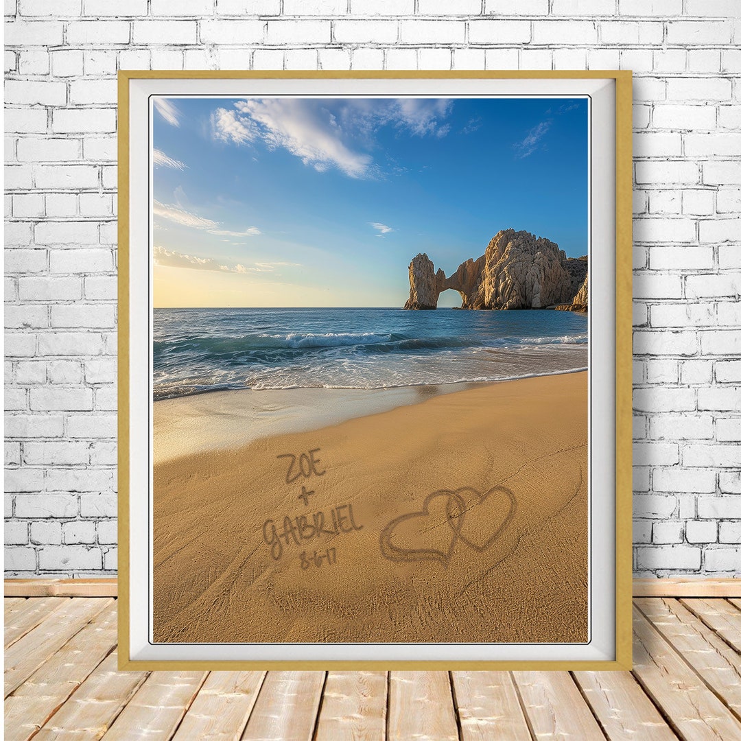 Personalized Wedding Gift Romantic Cabo San Lucas Beach Decor Names in ...