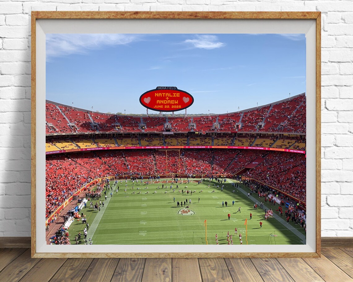 Personalized Wedding Gift, Kansas City Chiefs Print, Anniversary Gift ...