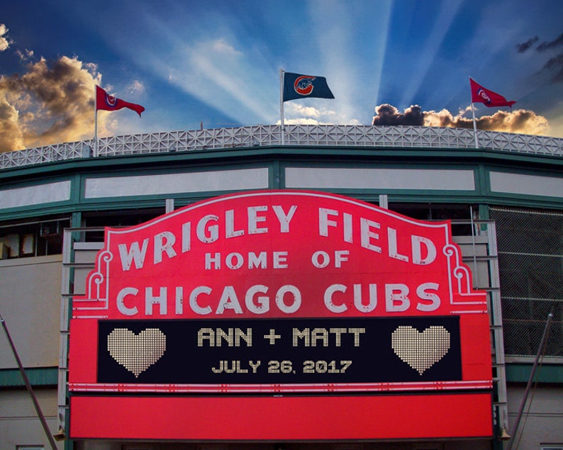 Personalized Wedding Gift Chicago Cubs Wrigley Field Sign - Etsy