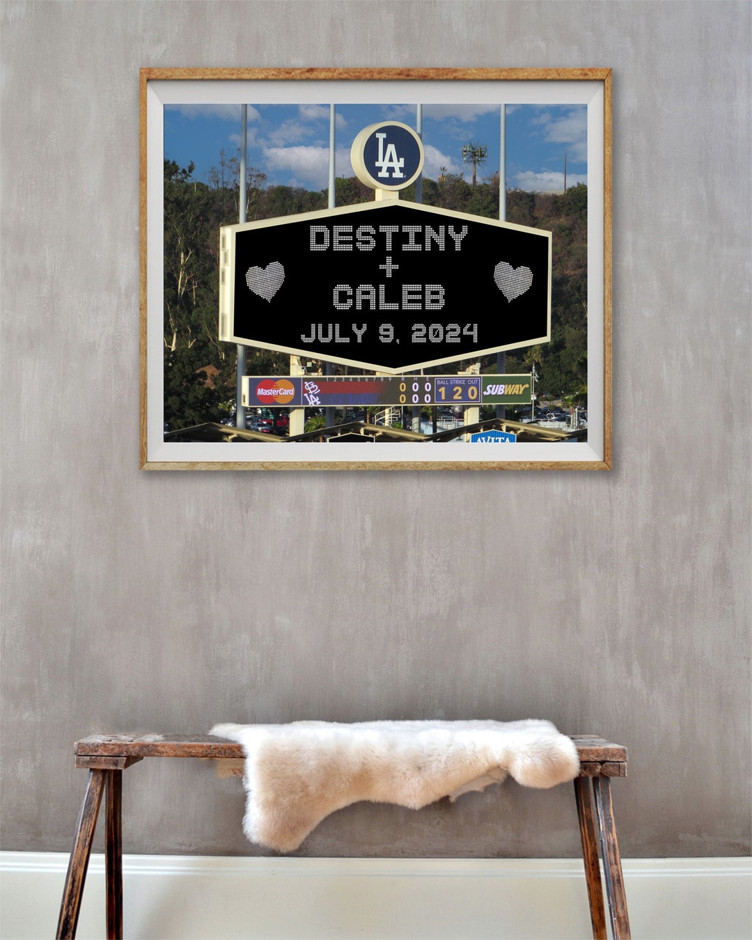 Personalized Wedding Gift, LA Dodgers, Valentines Gift, Dodger Stadium ...
