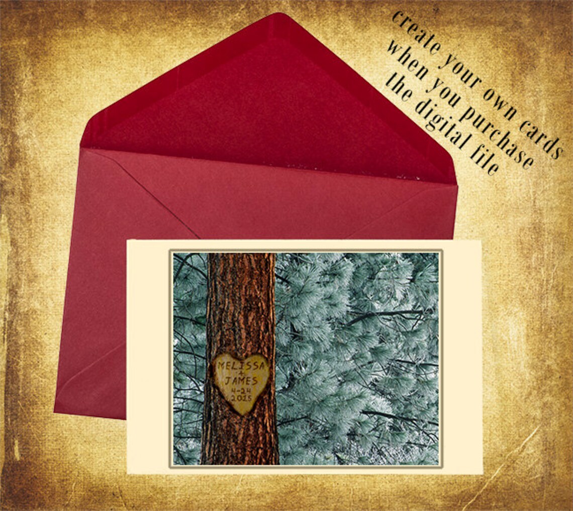 Personalized Wedding Gift Tree Carved Heart Names Pine Winter - Etsy