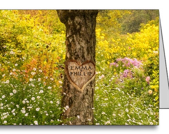 Carved Heart on Tree Personalized Wedding Gift Unique Romantic - Etsy