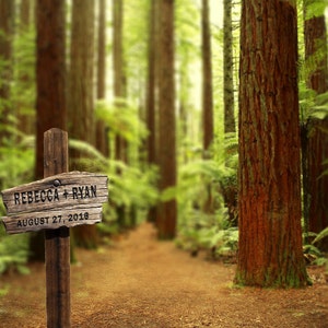 Redwood Forest Personalized Wedding Gift Trail Sign California ...