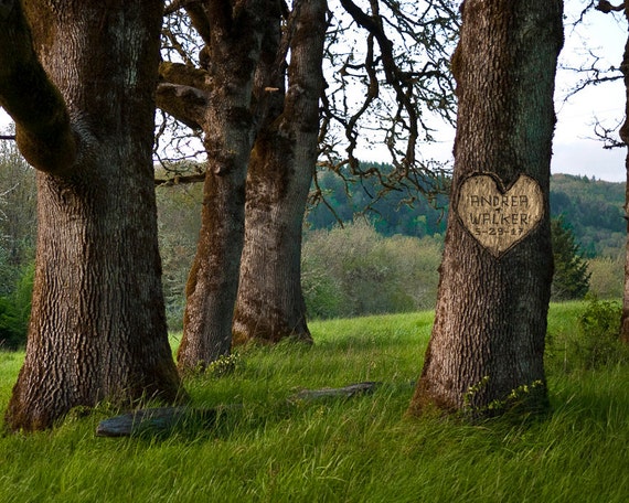 Carved Heart on Tree Personalized Wedding Gift Unique Romantic | Etsy