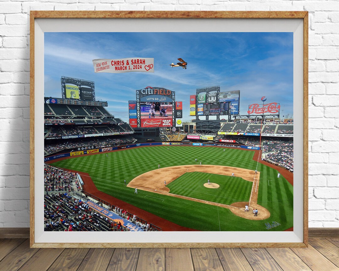 Personalized Wedding Gift, New York Mets, Citi Field, Scoreboard ...