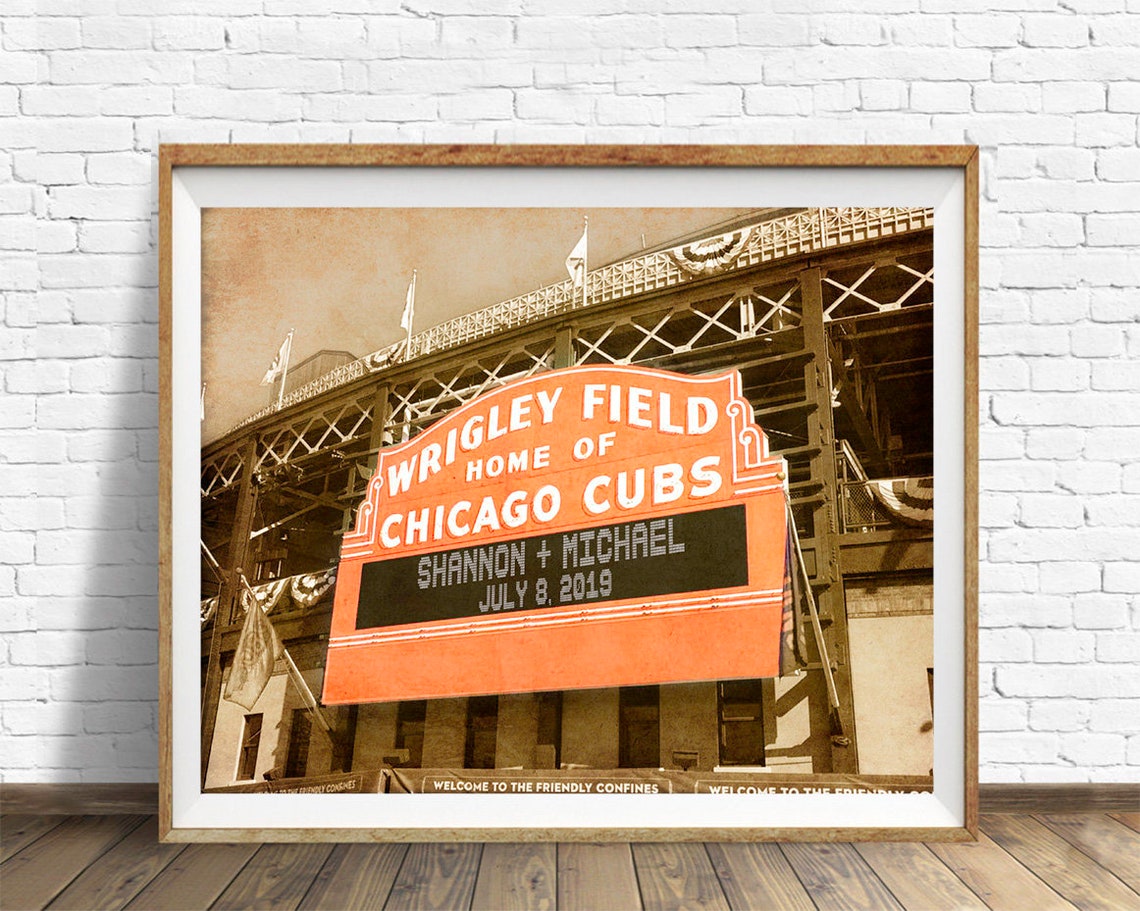 Personalized Wedding Gift Wrigley Field Sign Chicago Cubs - Etsy