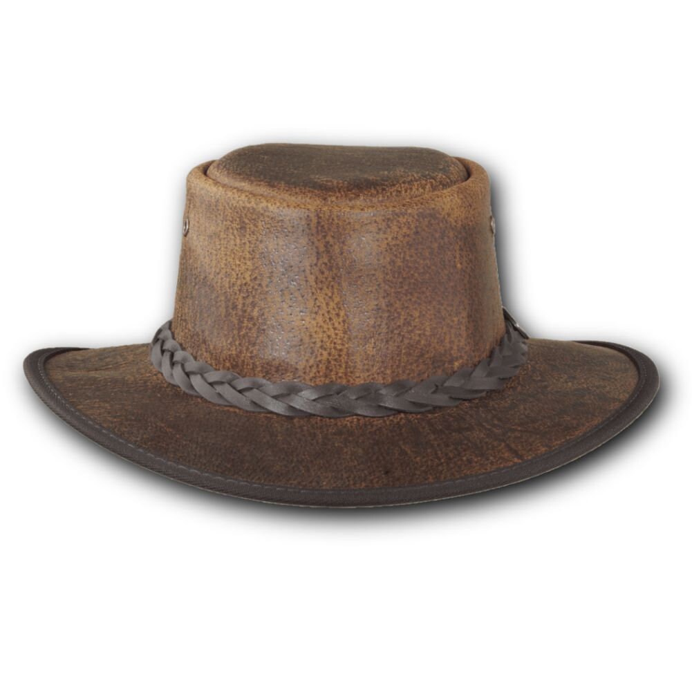 Barmah Hats Foldaway Boar Leather Hat Item 1069 - Etsy