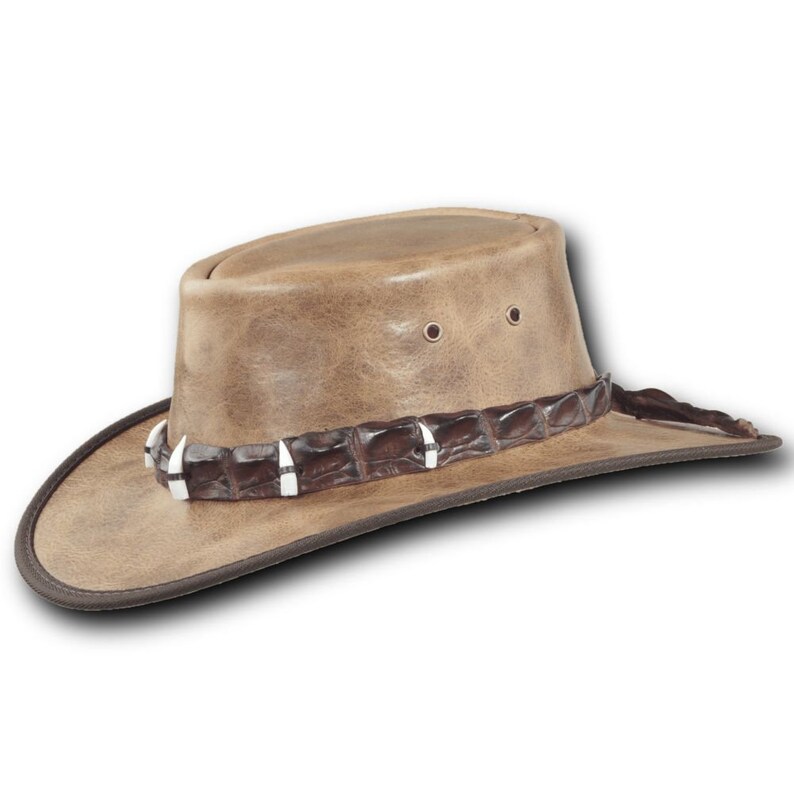 Barmah Hats Bison Outback Crocodile Leather Hat - Item 1033 - Etsy