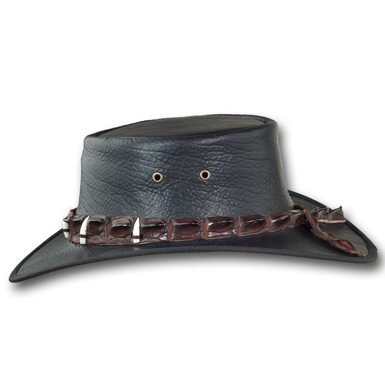 Barmah Hats Bison Outback Crocodile Leather Hat Item 1033 - Etsy