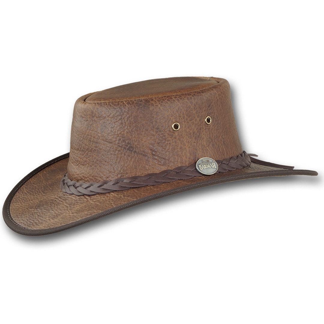 Barmah Hats Squashy Bison Leather Hat Item 1085 - Etsy