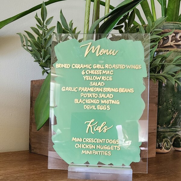 Handwritten Menu Card - Etsy