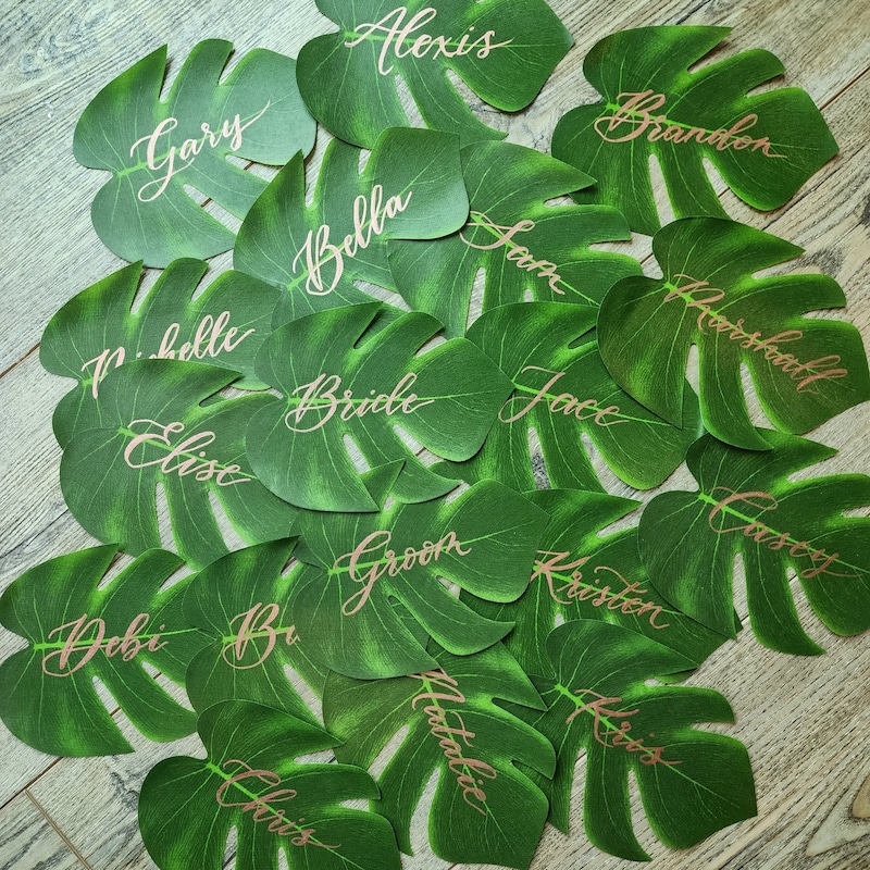 Leaf Name Card - Etsy