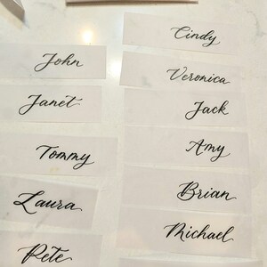 Menu Name Tags Vellum Translucent Custom Any Size Hand Calligraphy ...