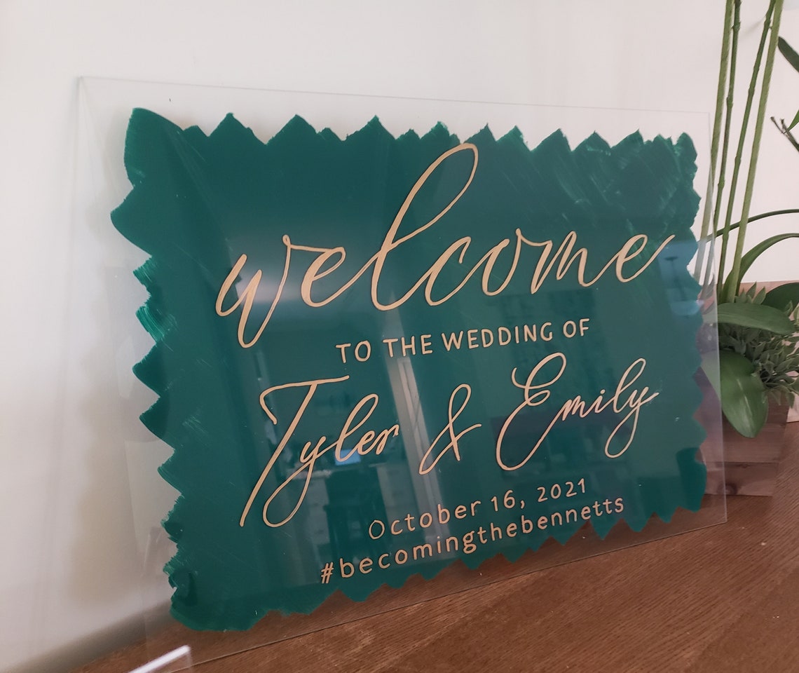 Wedding Welcome Sign ANY COLOR Handwritten and Painted - Etsy