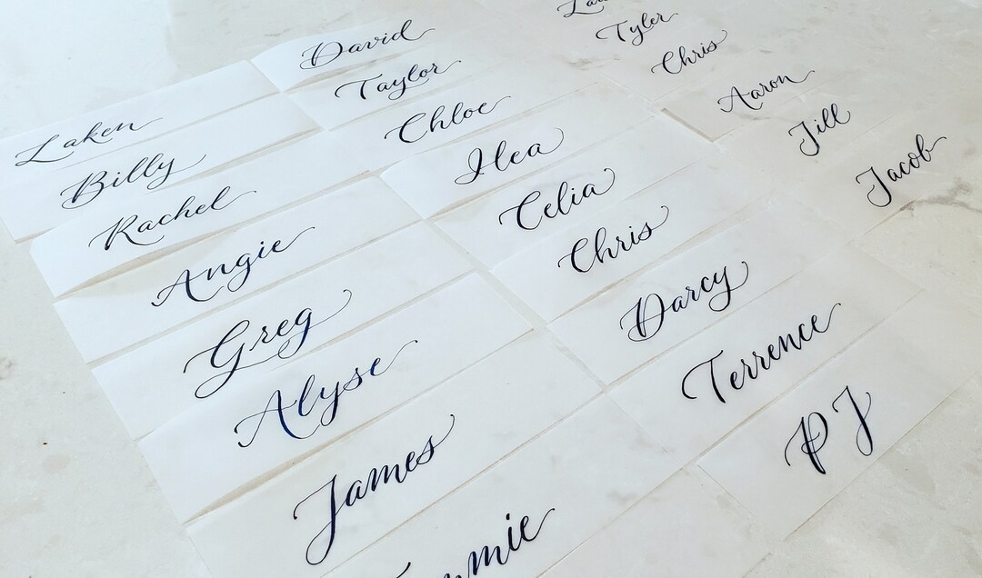 Menu Name Tags Vellum Translucent Custom Any Size Hand - Etsy