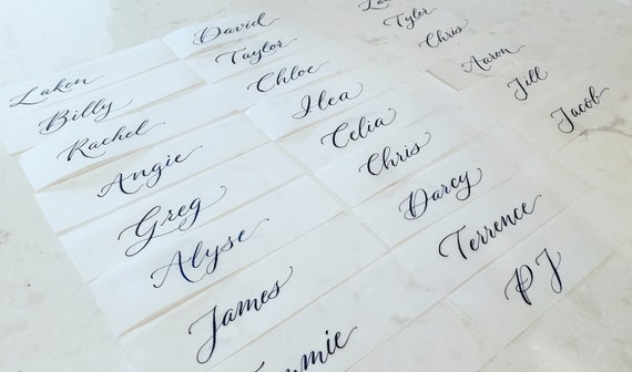Menu Name Tags Vellum Translucent Custom Any Size Hand - Etsy
