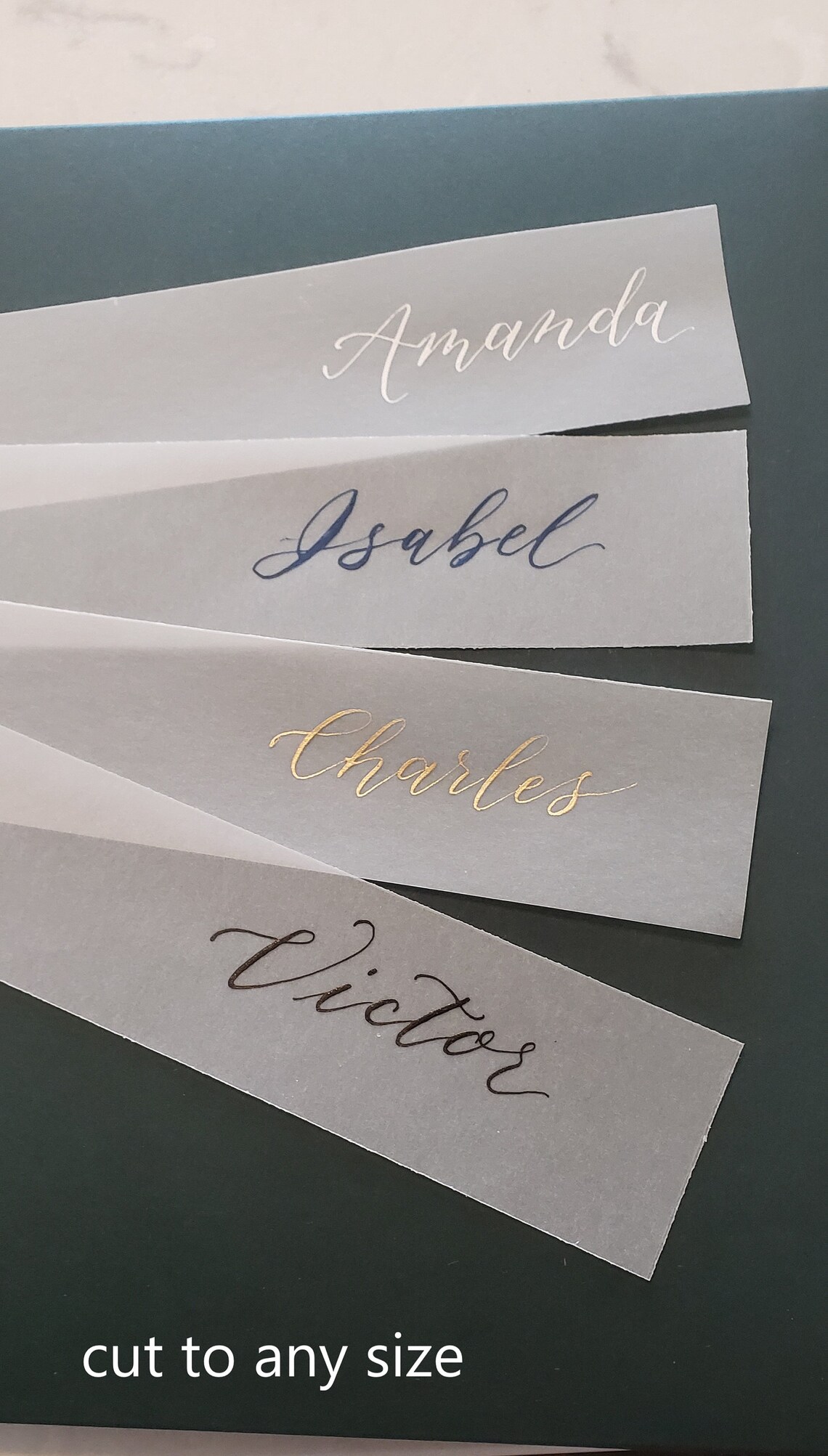 Menu Name Tags Vellum Translucent Custom Any Size Hand - Etsy