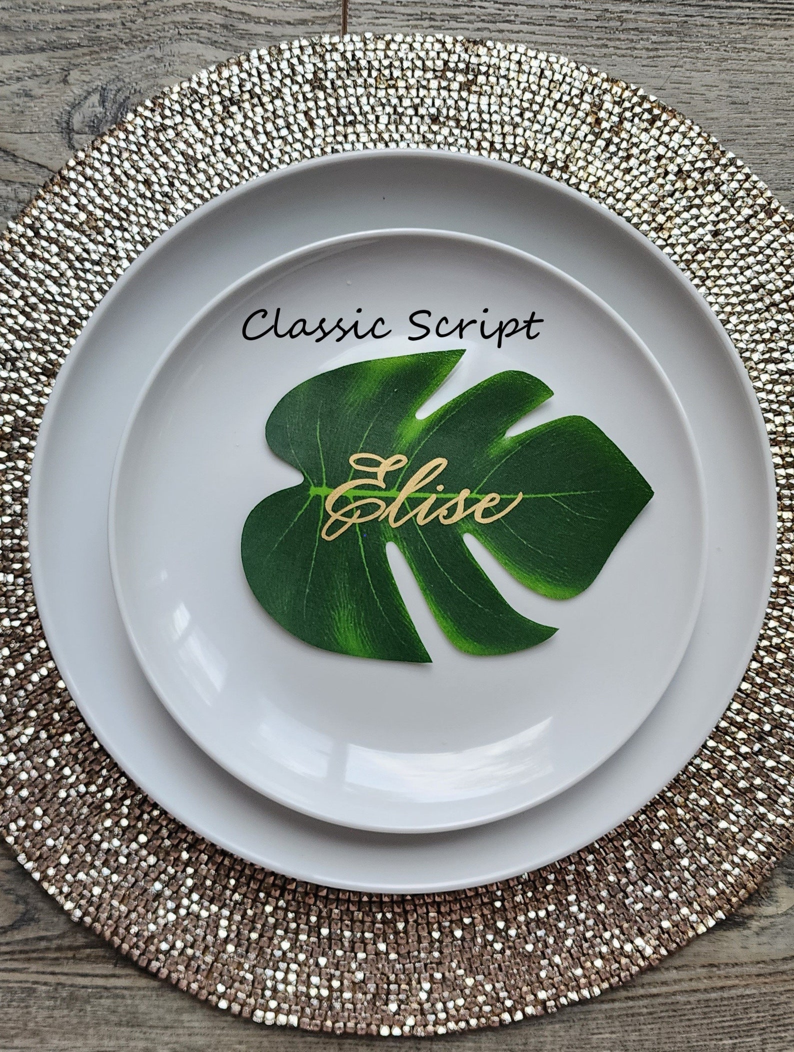 Tropical Palm Leaf Name Tags Handwritten Monstera Names With - Etsy