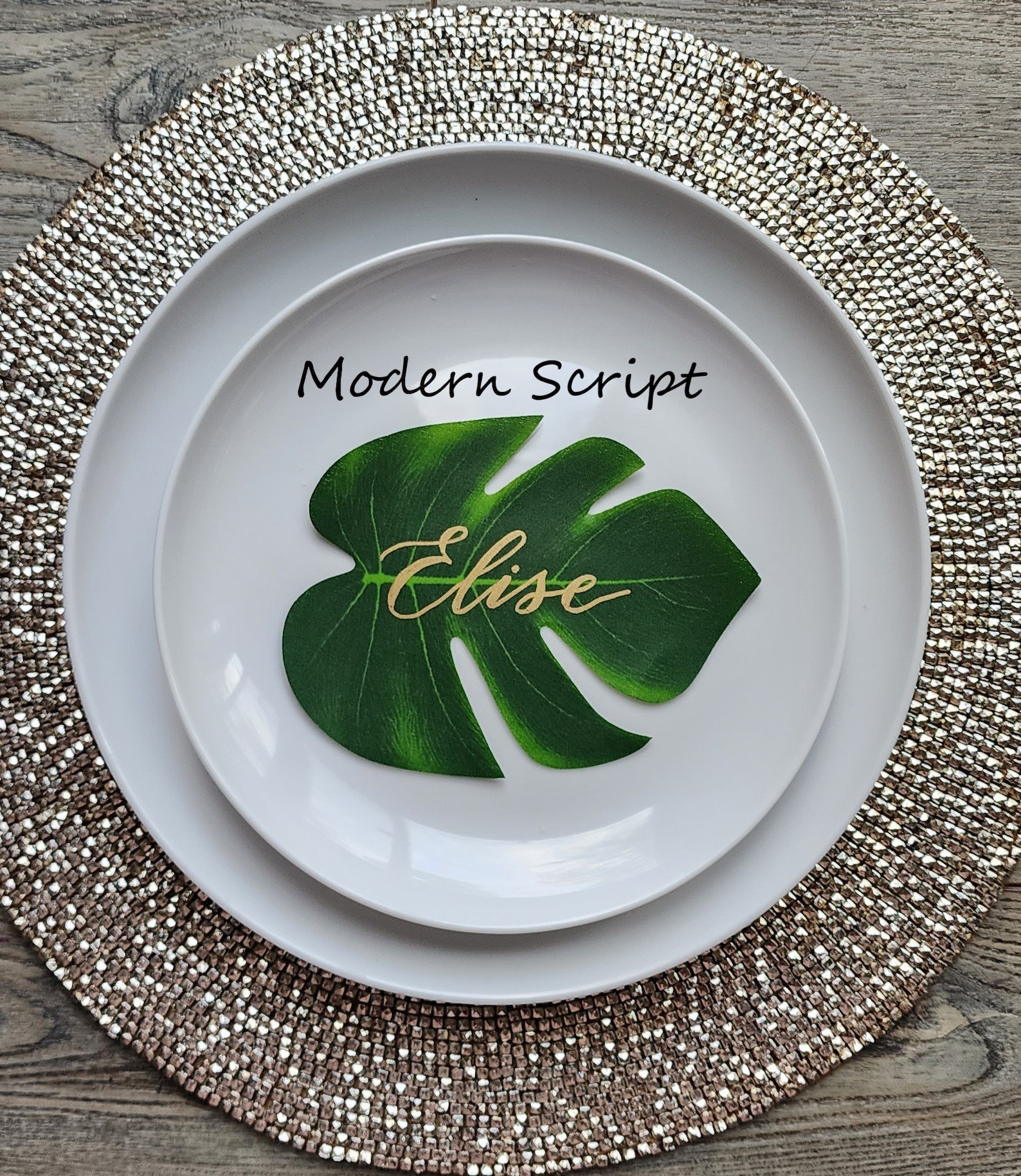 Tropical Palm Leaf Name Tags Handwritten Monstera Names With - Etsy