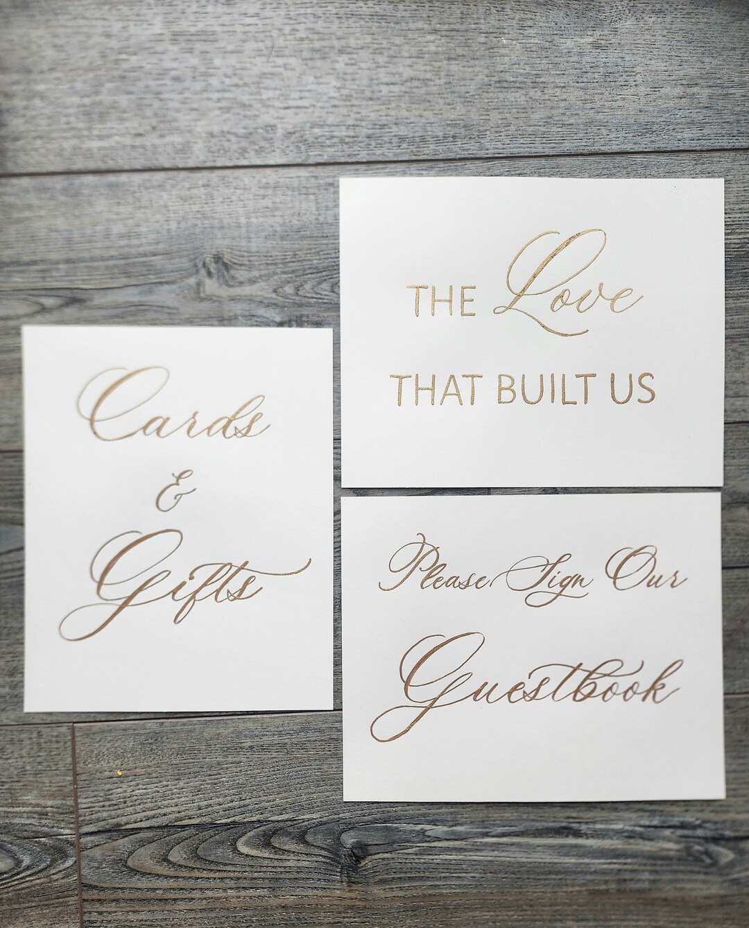 Custom Wording Sign Cards Hand Written Calligraphy Heavyweight Deckled ...
