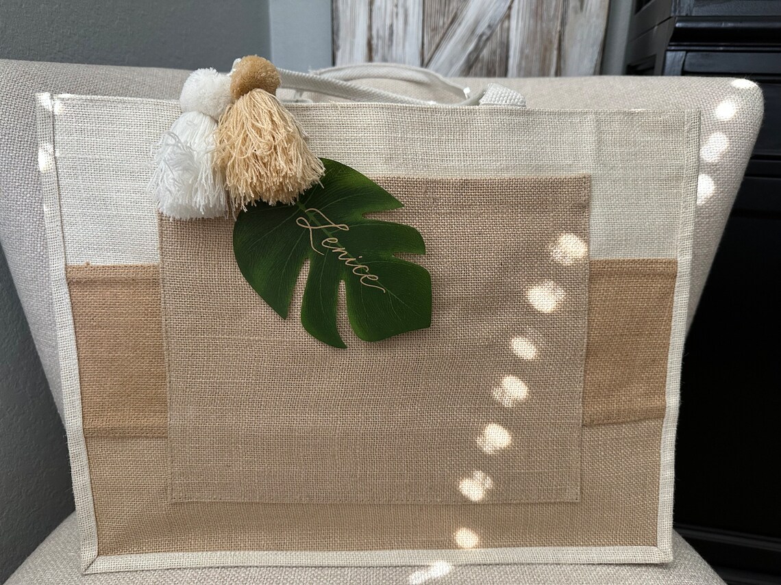 Tropical Palm Leaf Name Tags Handwritten Monstera Names With - Etsy