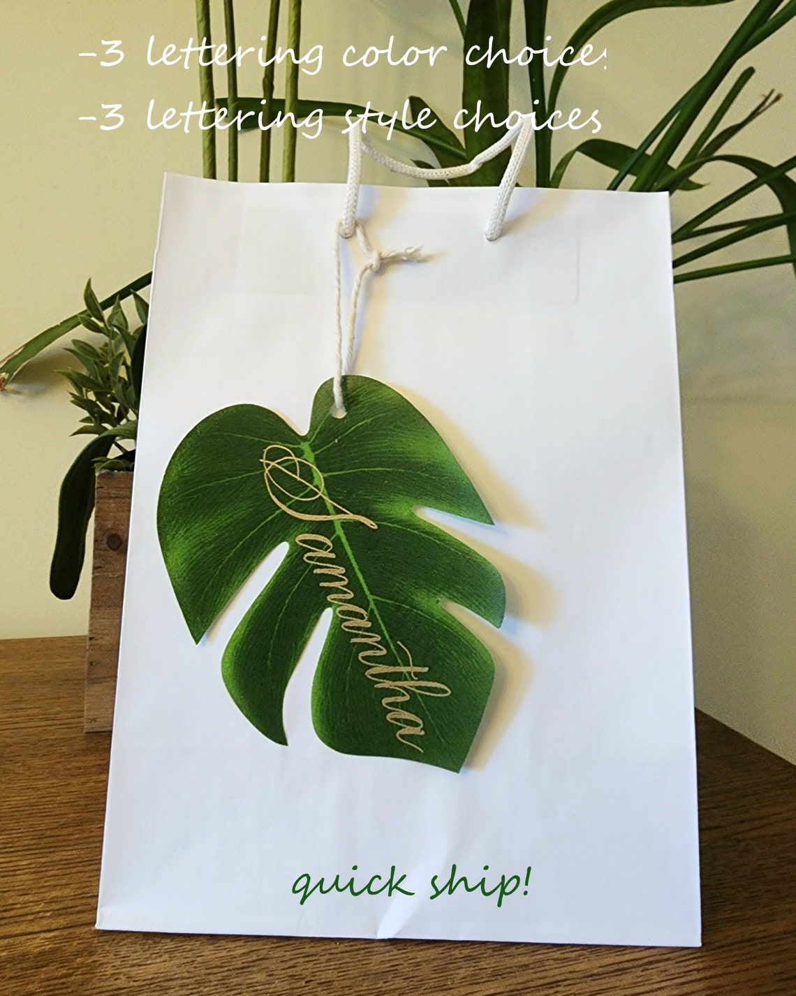 Tropical Palm Leaf Name Tags Handwritten Monstera Names With - Etsy