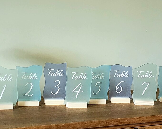 Sea Glass Table Numbers, Beach Wedding Decor, Table Numbers, Sea Glass ...