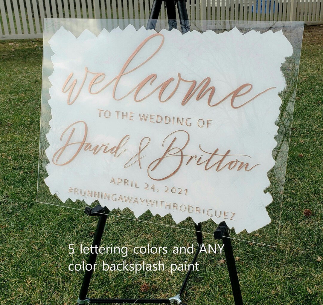 Wedding Welcome Sign ANY COLOR Handwritten and Painted - Etsy