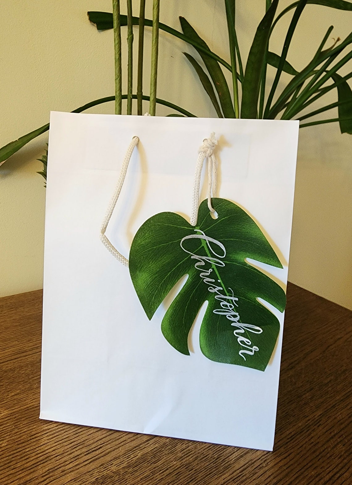 Tropical Palm Leaf Name Tags Handwritten Monstera Names With - Etsy