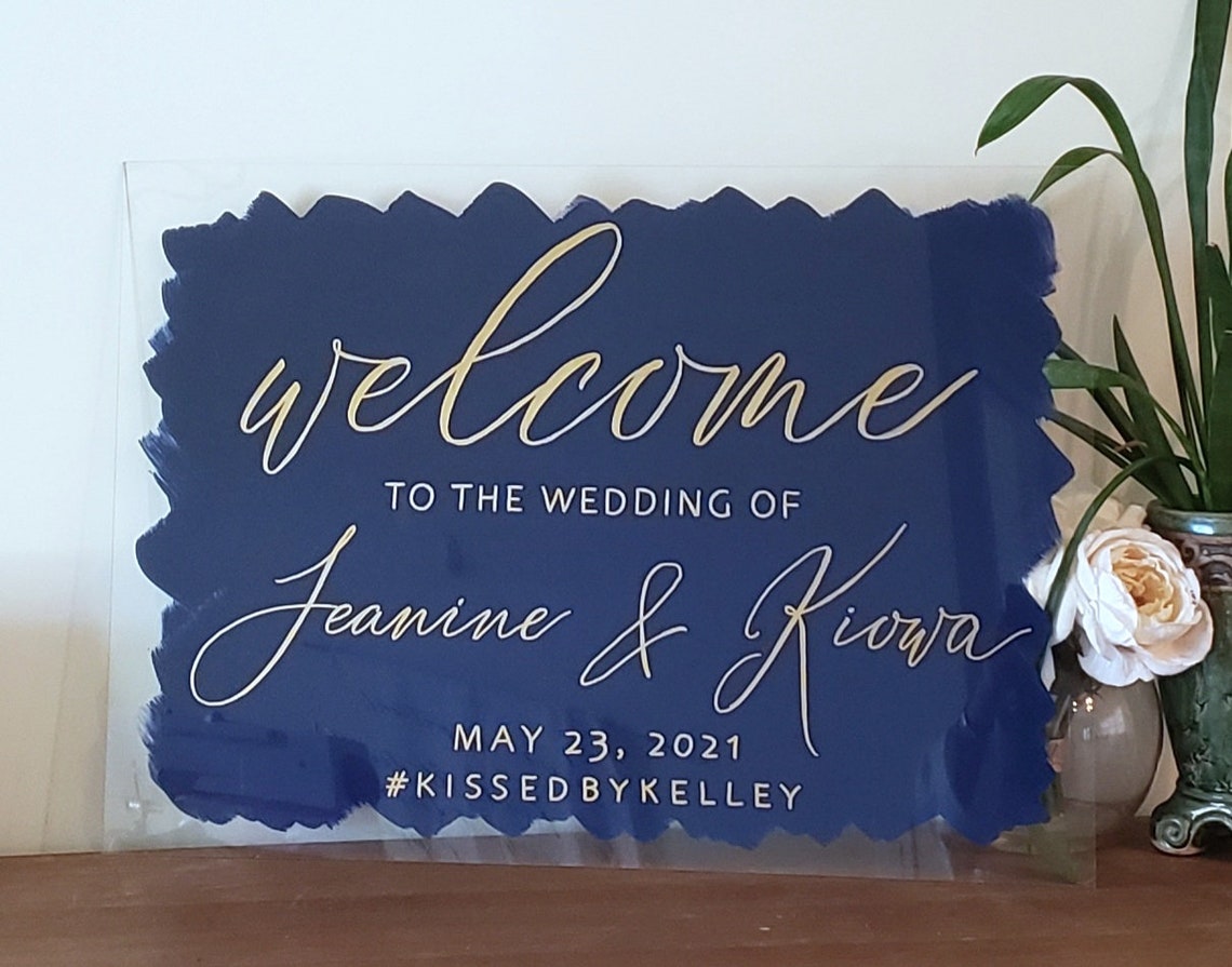Wedding Welcome Sign ANY COLOR Handwritten and Painted - Etsy
