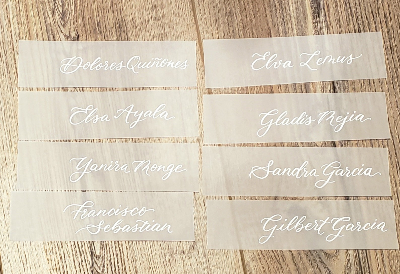 Menu Name Tags Vellum Translucent Custom Any Size Hand - Etsy