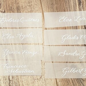 Menu Name Tags Vellum Translucent Custom Any Size Hand Calligraphy ...