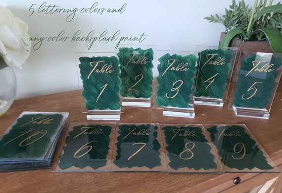 Acrylic Table Number or Name Cards / Signs handwritten Clear | Etsy