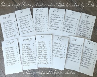Hand Written Seating Chart - Etsy