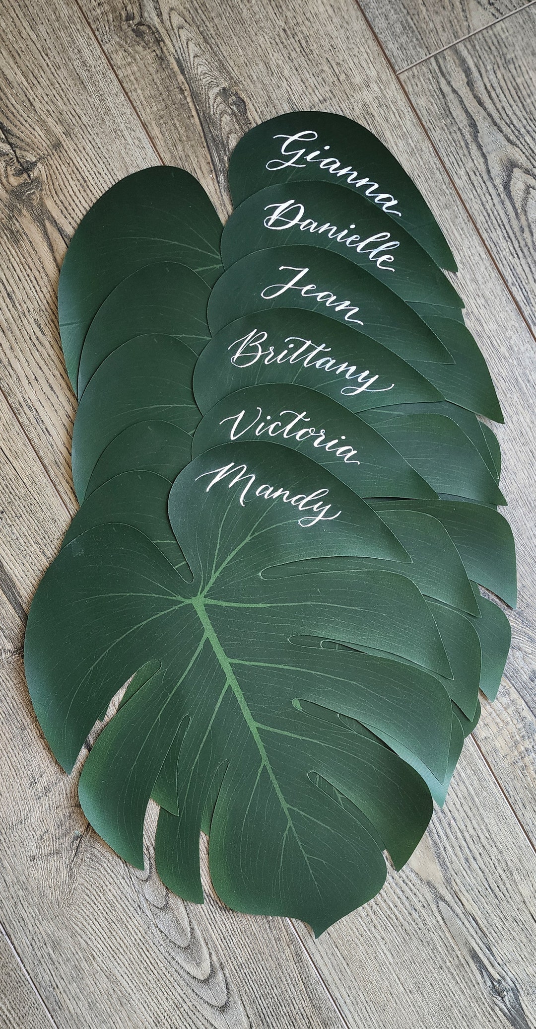 Tropical Palm Leaf PLACEMATS Personalized Handwritten Names Luau ...