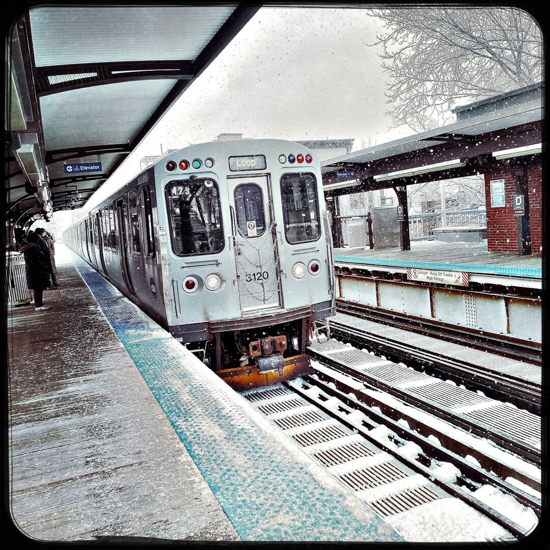 Subway in the Snow, Winter on the CTA, L, Chicago - Etsy