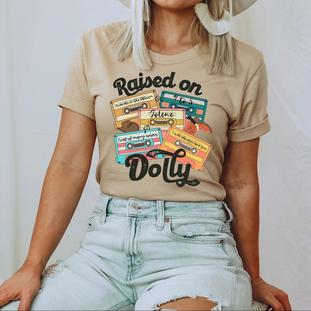 Raised on Dolly Country Music T-shirt Western Fashion Graphic Tee for ...