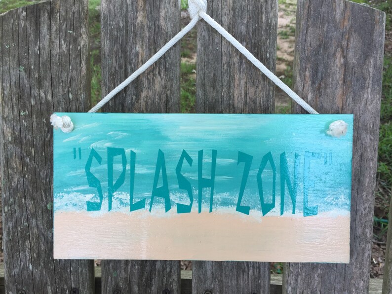 Splash zone sign beach theme signs wooden signs ocean | Etsy