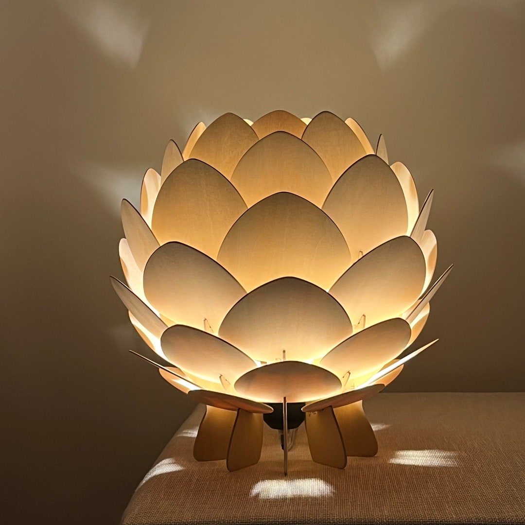 Newtable Lamp-wooden Desk Lamp,artichoke Lamp,acorn Light,bedside Table ...