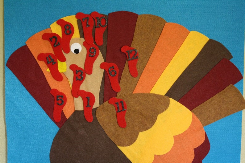 Thanksgiving Game Pin the Waddle on the Turkey Reusable Felt Game - Etsy