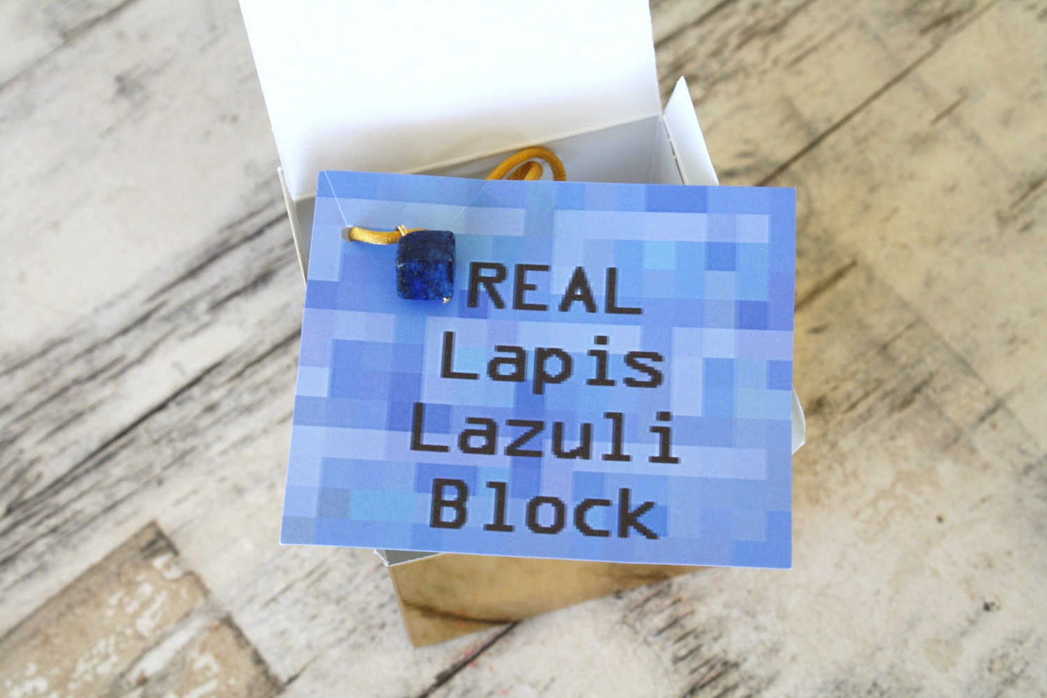 Minecraft Gift, Minecraft Inspired REAL Lapis Lazuli Block Necklace ...