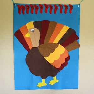 Thanksgiving Game Pin the Waddle on the Turkey Reusable Felt Game - Etsy