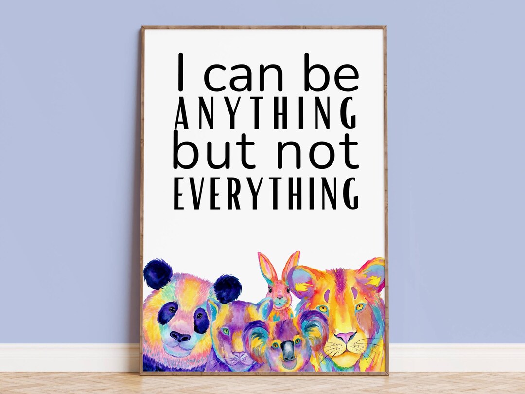 Colourful Wild Animal Inspirational Wall Art, Rainbow Self Confidence ...