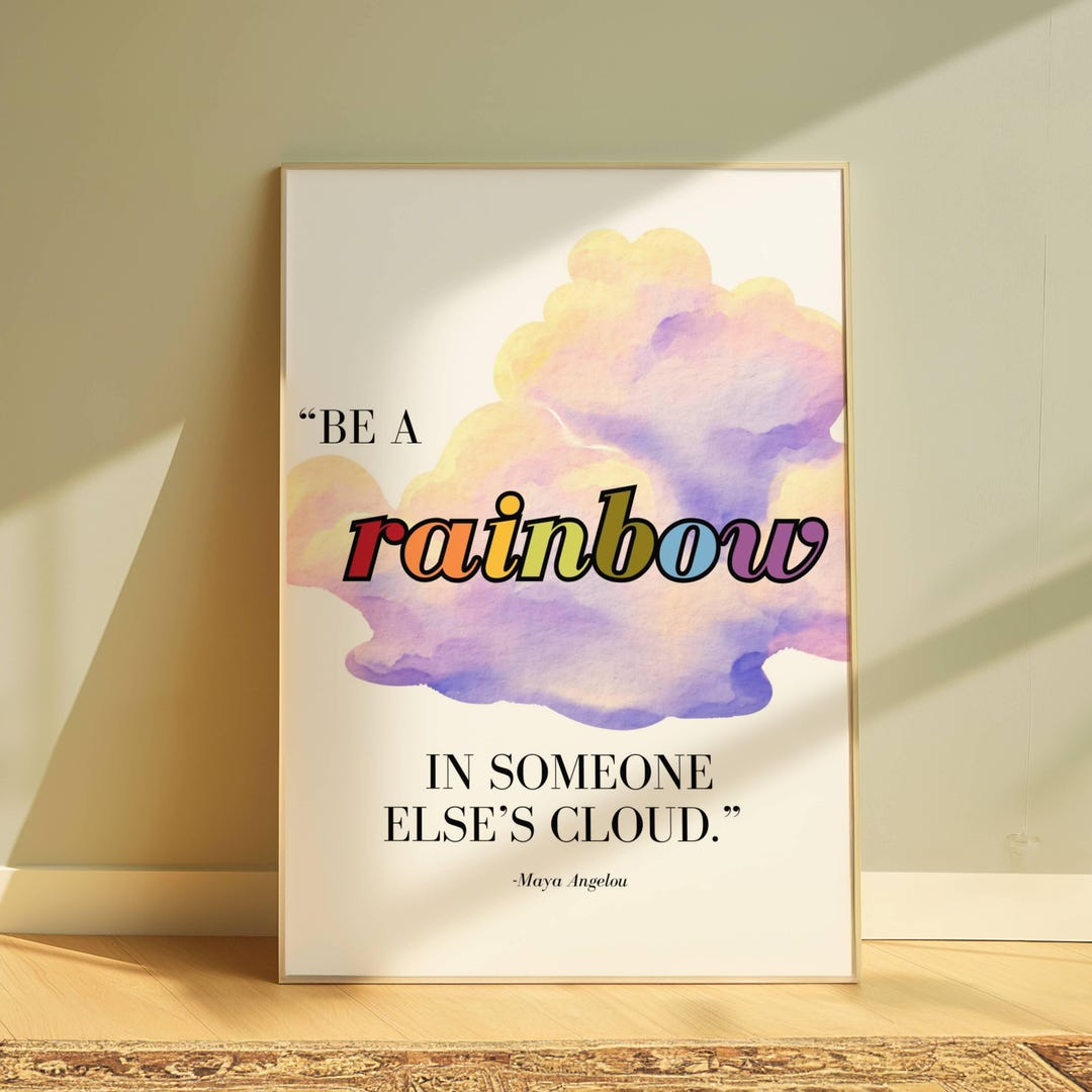 Rainbow Positive Affirmation Wall Art, Mindfulness Poster or Calm ...